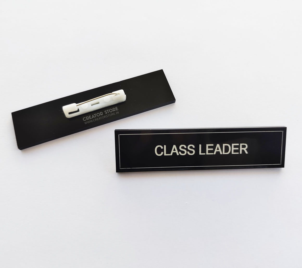 Class Leader Acrylic Engraved Name Badge – Creator
