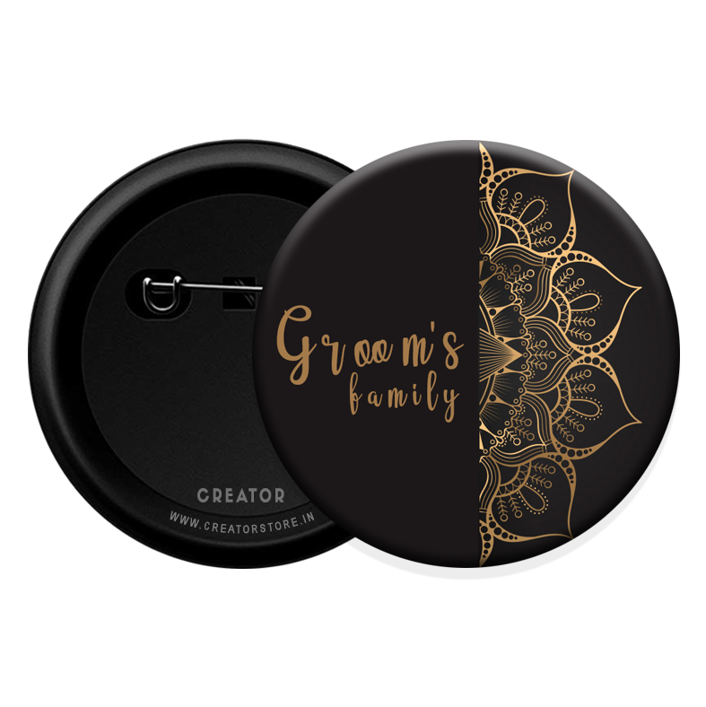 Groom's family wedding Button Badge – Creator Store
