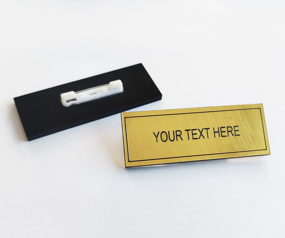 Customise/Personalise Gold Base acrylic name Badge – Creator Store
