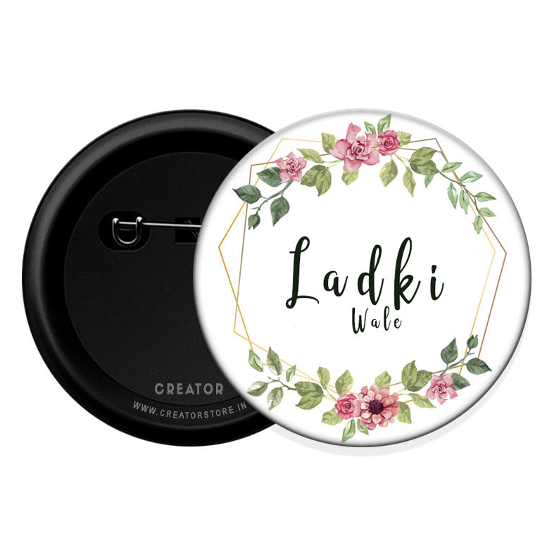 Ladki wale wedding Button Badge – Creator Store