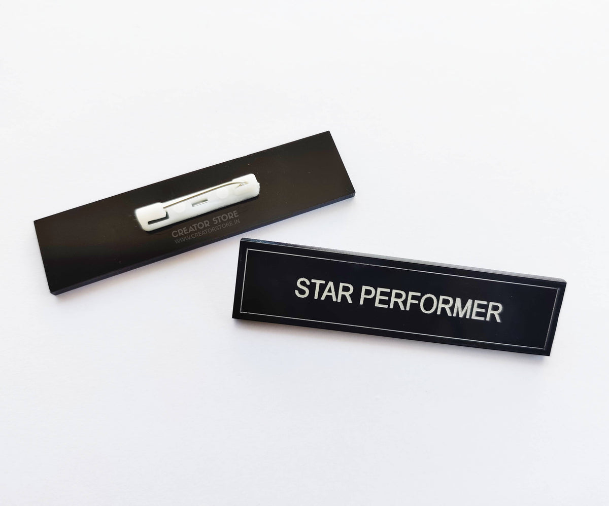Star Performer Acrylic Engraved Name Badge – Creator