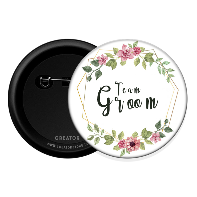 Team groom wedding Button Badge – Creator Store